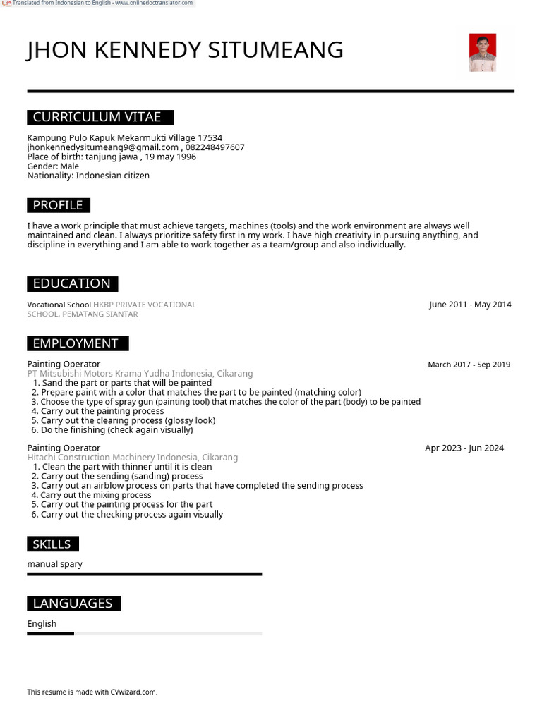 Resume Jhon Kennedy Situmeang (1) .Id - en | PDF