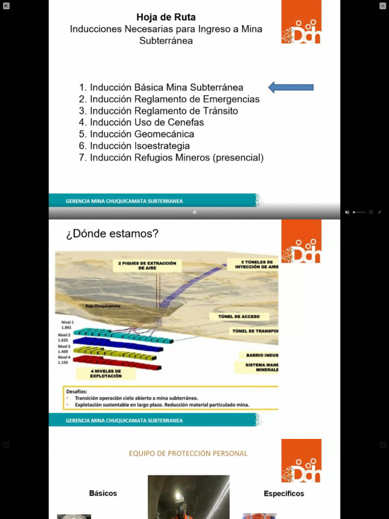 Inducción Básica Mina Subterránea 2024 | PDF