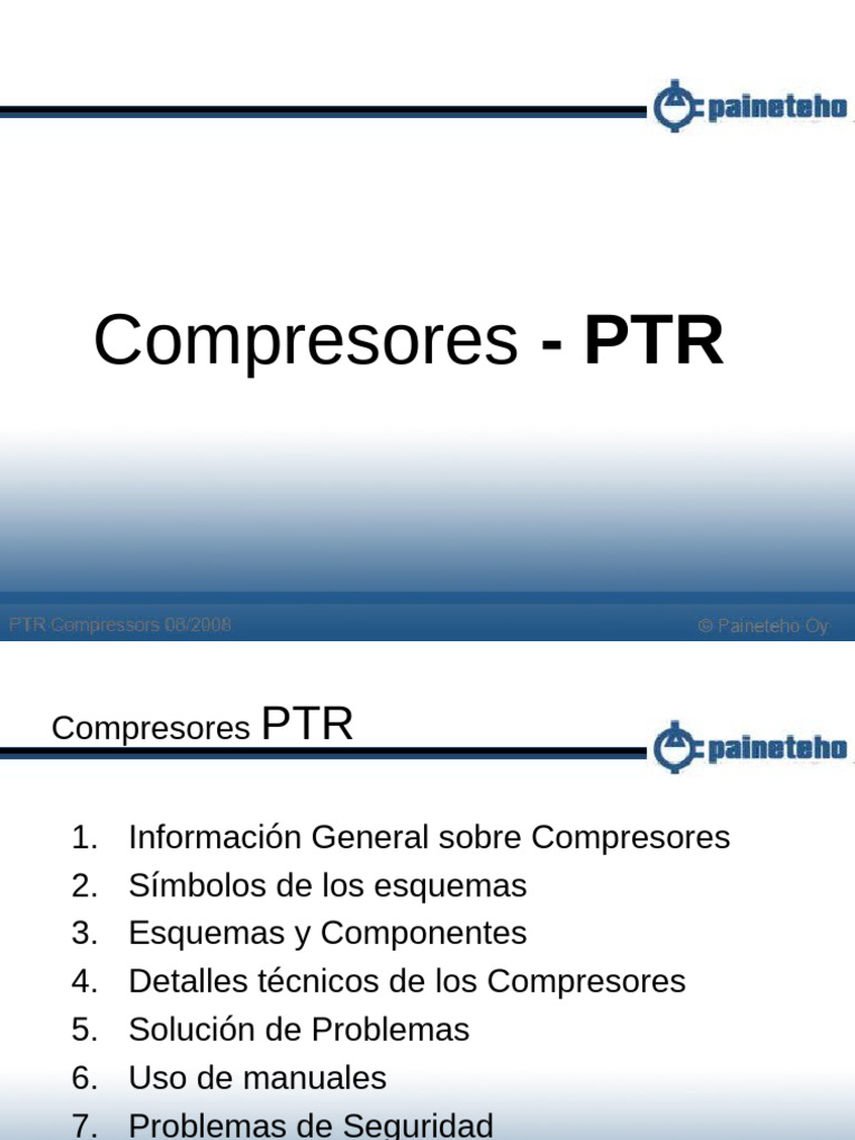 PTR Compressors Koulutusnormet COURSE Spa | PDF | Relé | Presión