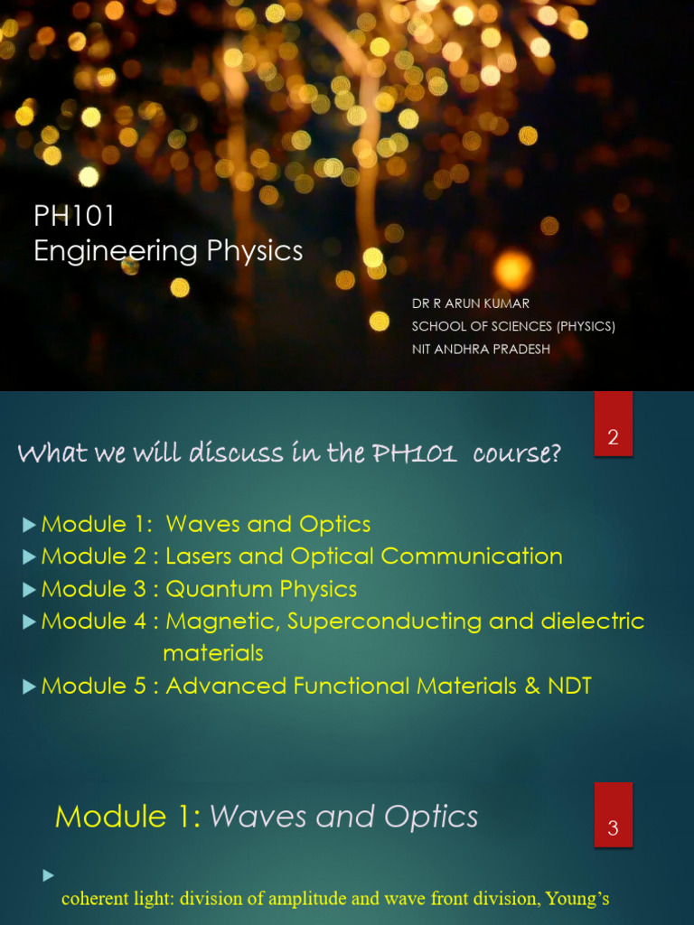 Eng Physics PDF by Arun KR Sir | PDF