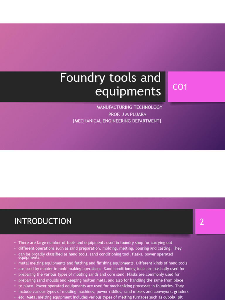 FOUNDRY Tools With Diagrams | PDF