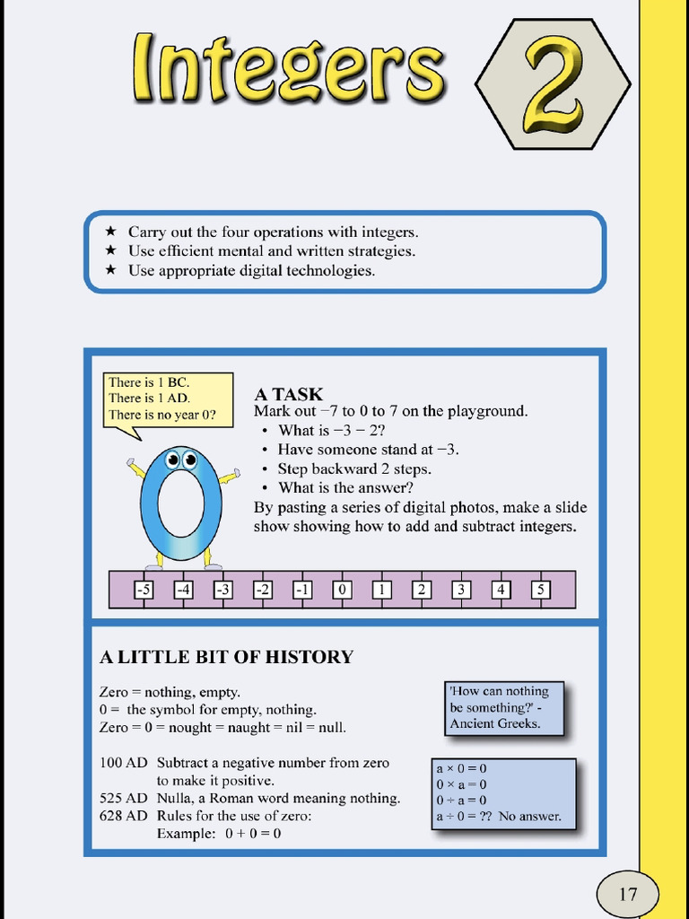 Integers Year 8 | PDF