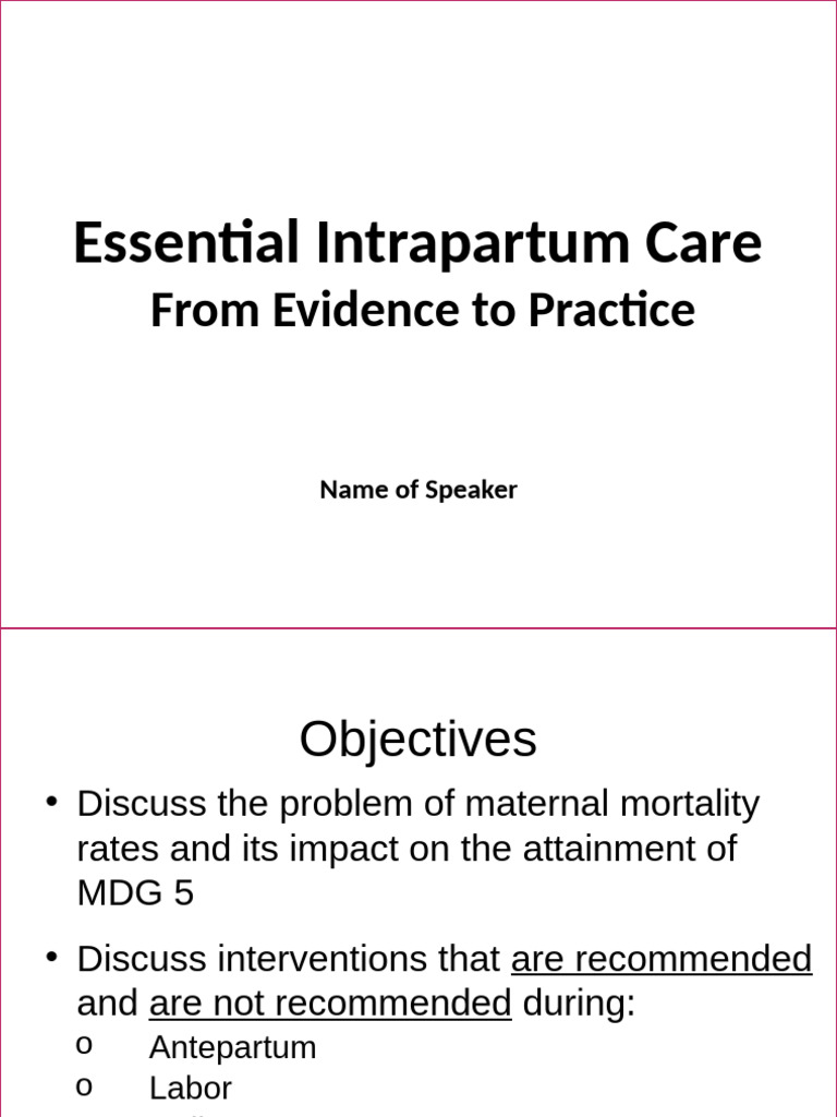 Intrapartum Care | PDF