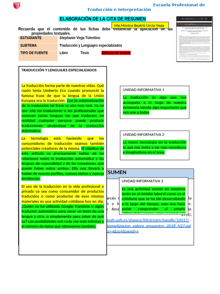 Cita Resumen y Sumillado 1 | PDF