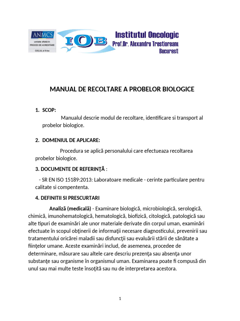 Manual de Recoltare | PDF