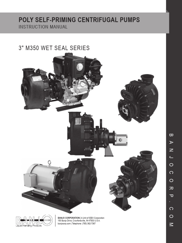 Banjo M350 Pump Operation Manual | PDF | Pump | Screw