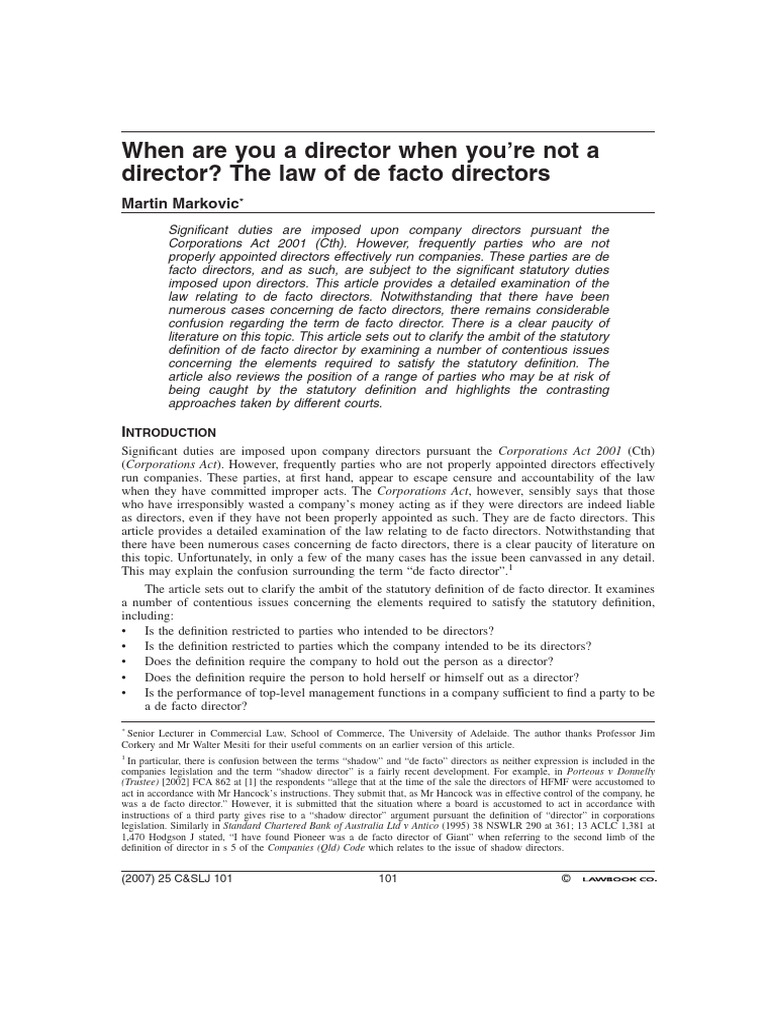 Current Tenth Did Director When You Are Not A Director | PDF ...