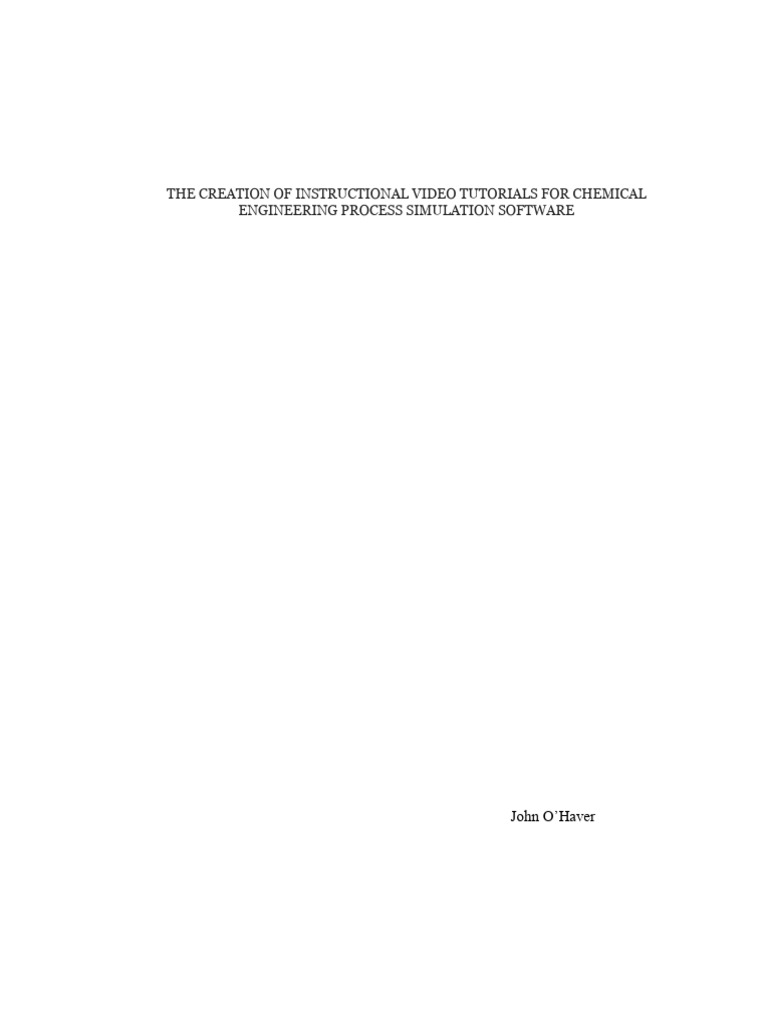 The Creation of Instructional Video Tutorials For Chemical Engineering ...