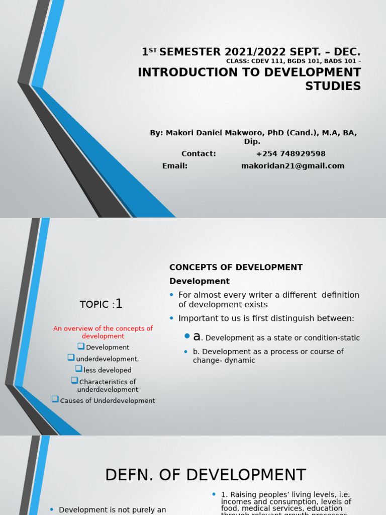 Intoduction To Development Studies L1 | PDF | Economic Growth | Politics