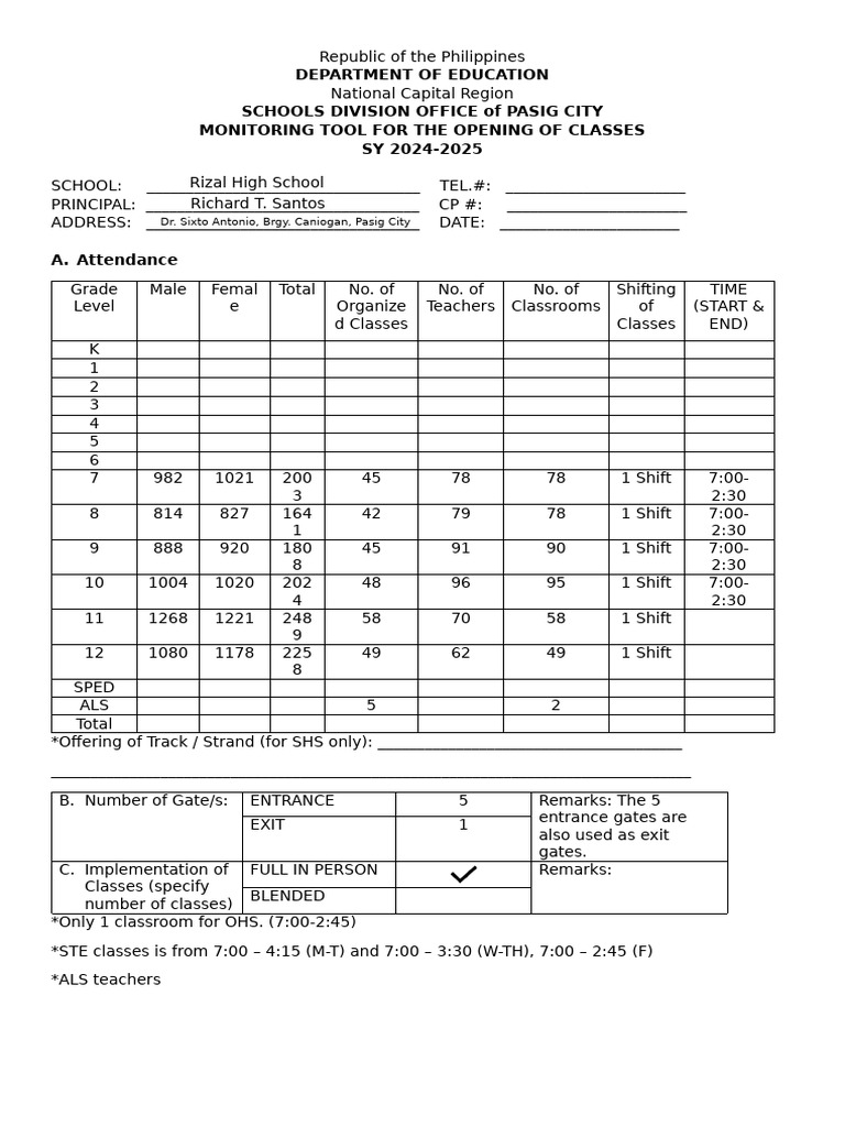 Obe Monitoring Tool For Opening of Classes | PDF | Classroom