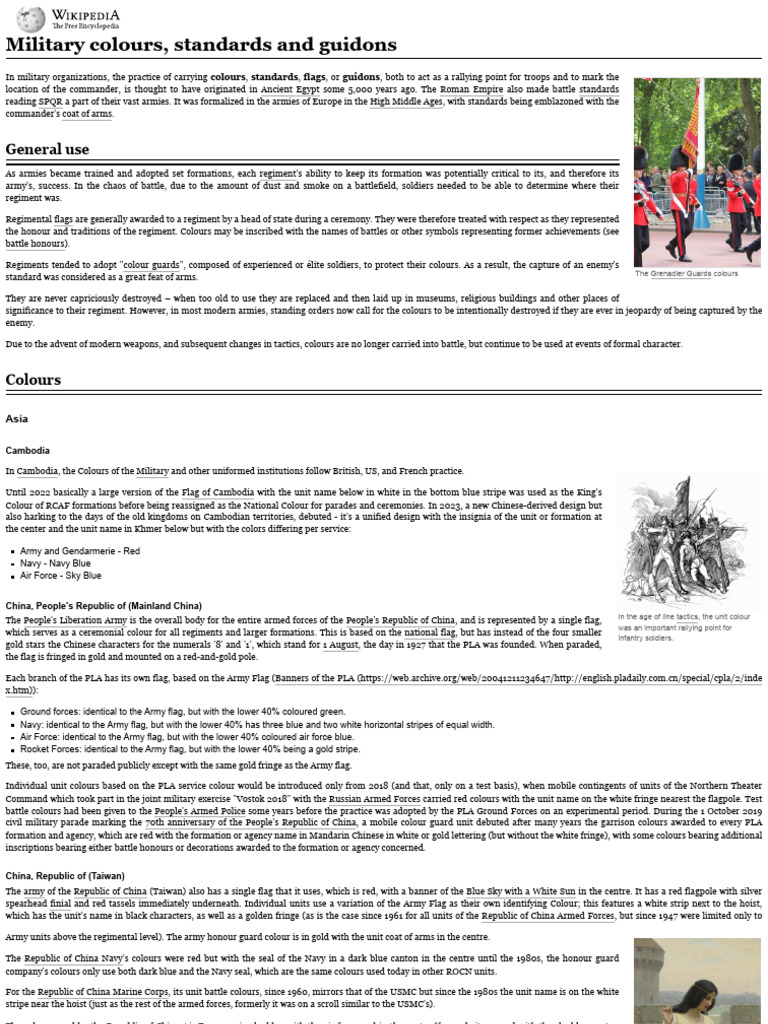 Military Colours, Standards and Guidons - Wikipedia | PDF