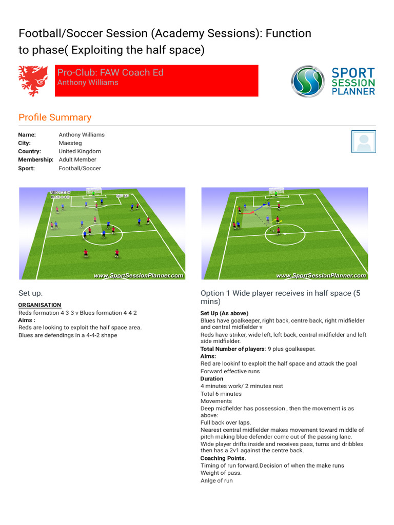 Football_Soccer_ Function to phase( Exploiting the half space) ( | PDF