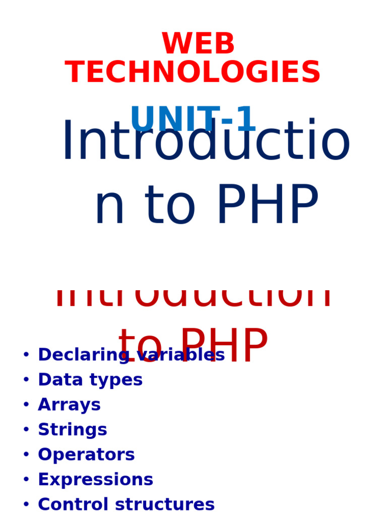 WebTech UNIT-1 Part1 | PDF