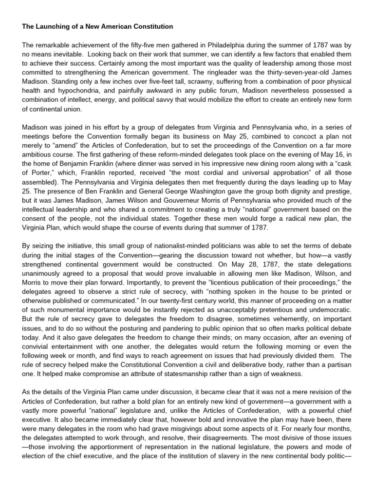 Constitutional Convention of 1787 | PDF