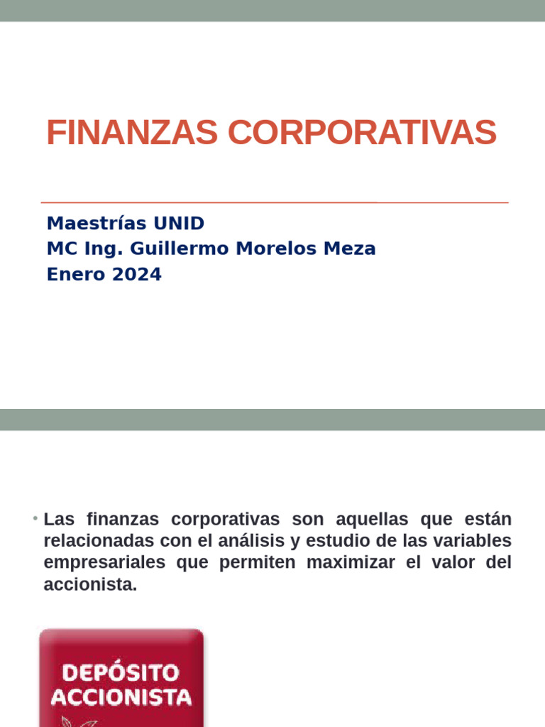 Introduccion Finanzas Corporativas | PDF