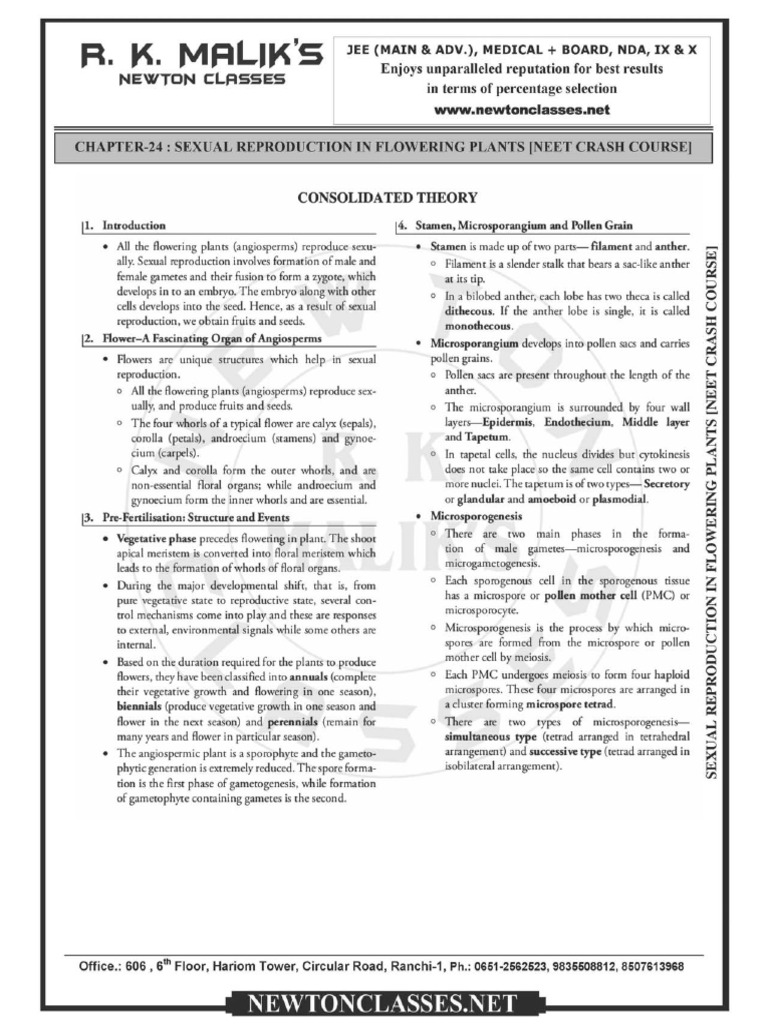 Sexula Rep in Flowring Plants Module | PDF