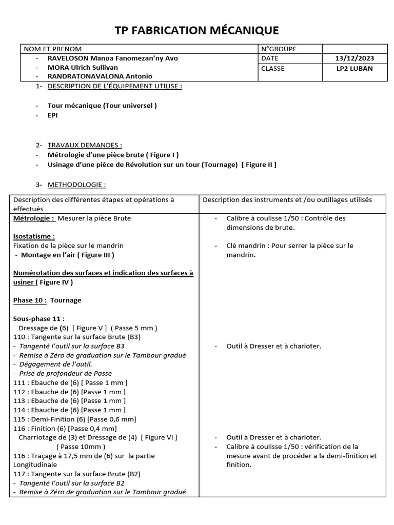 TP Fabrication Mécanique | PDF