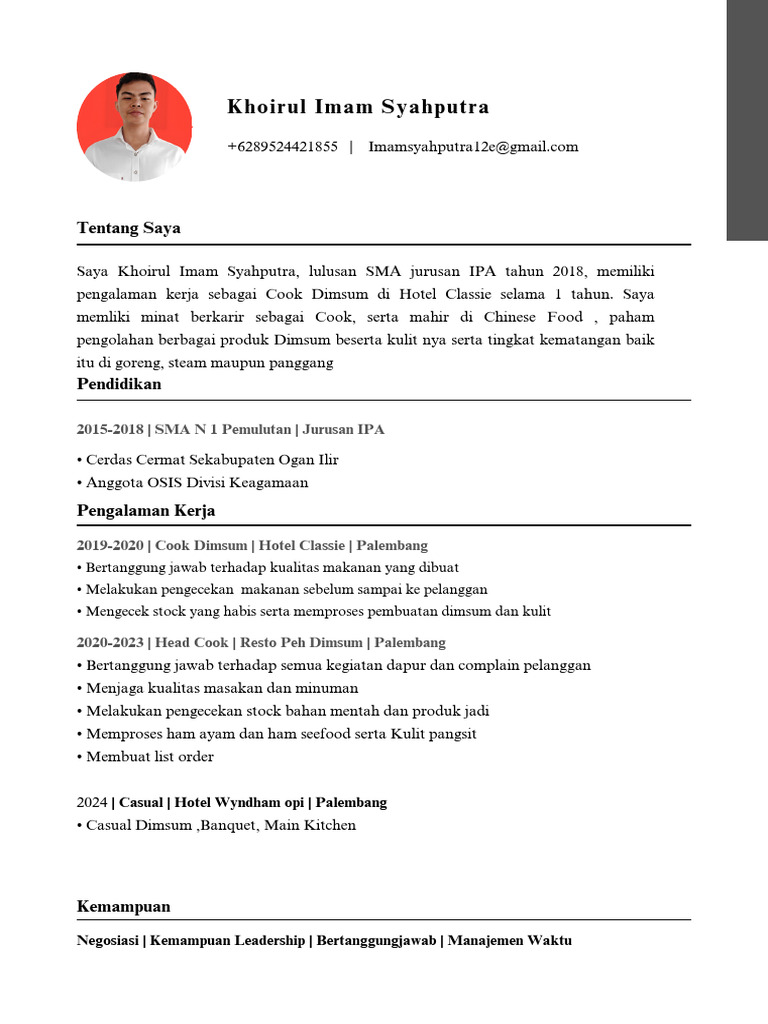 Curriculum Vitae Kitchen | PDF