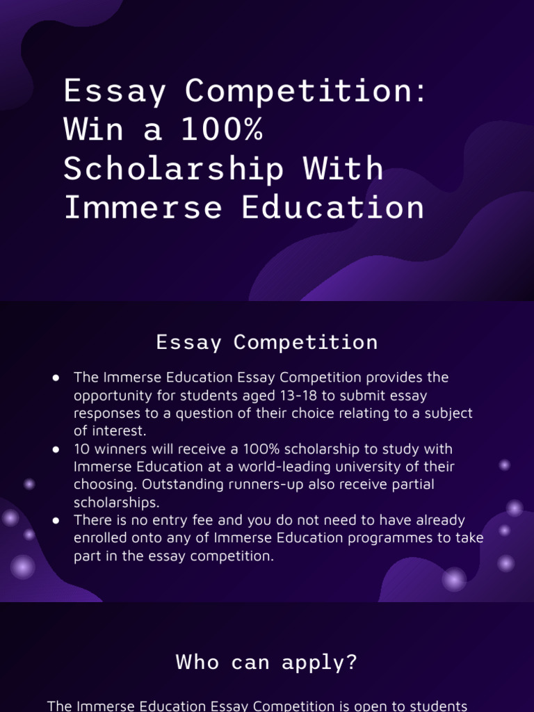 Essay Competition With Immerse Education | PDF