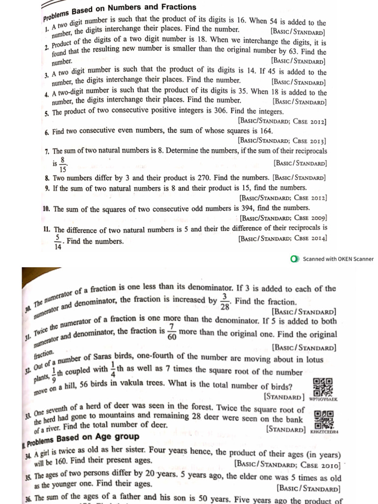 Quadratic Word Problem | PDF