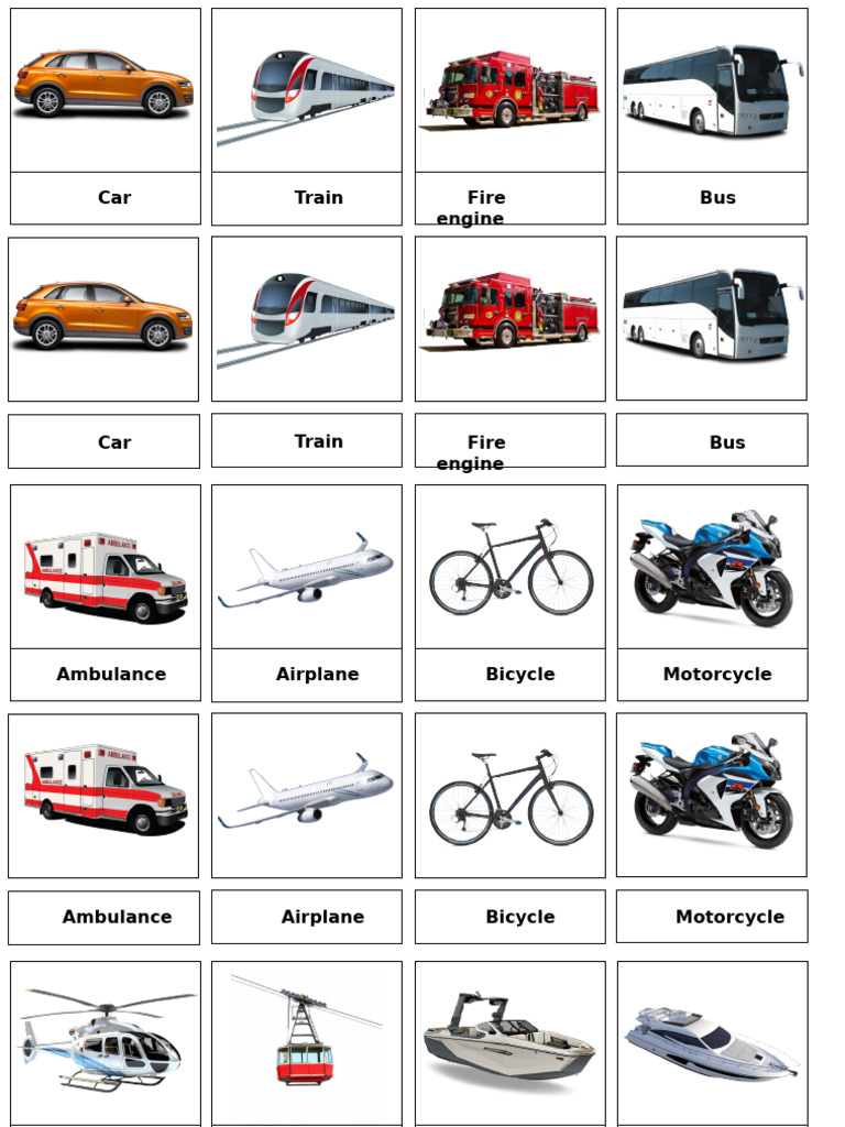 Tranportation and Space Montessori 3 Part Cards | PDF