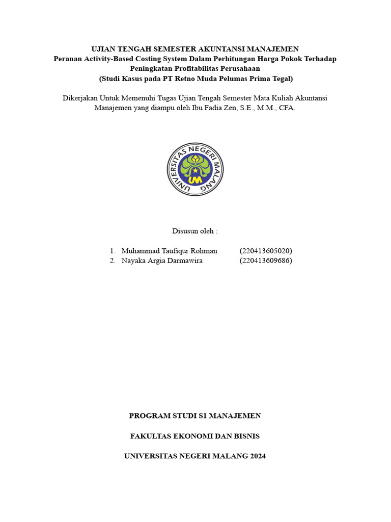 Uts Akmen-Nayaka Dan Taufiq | PDF