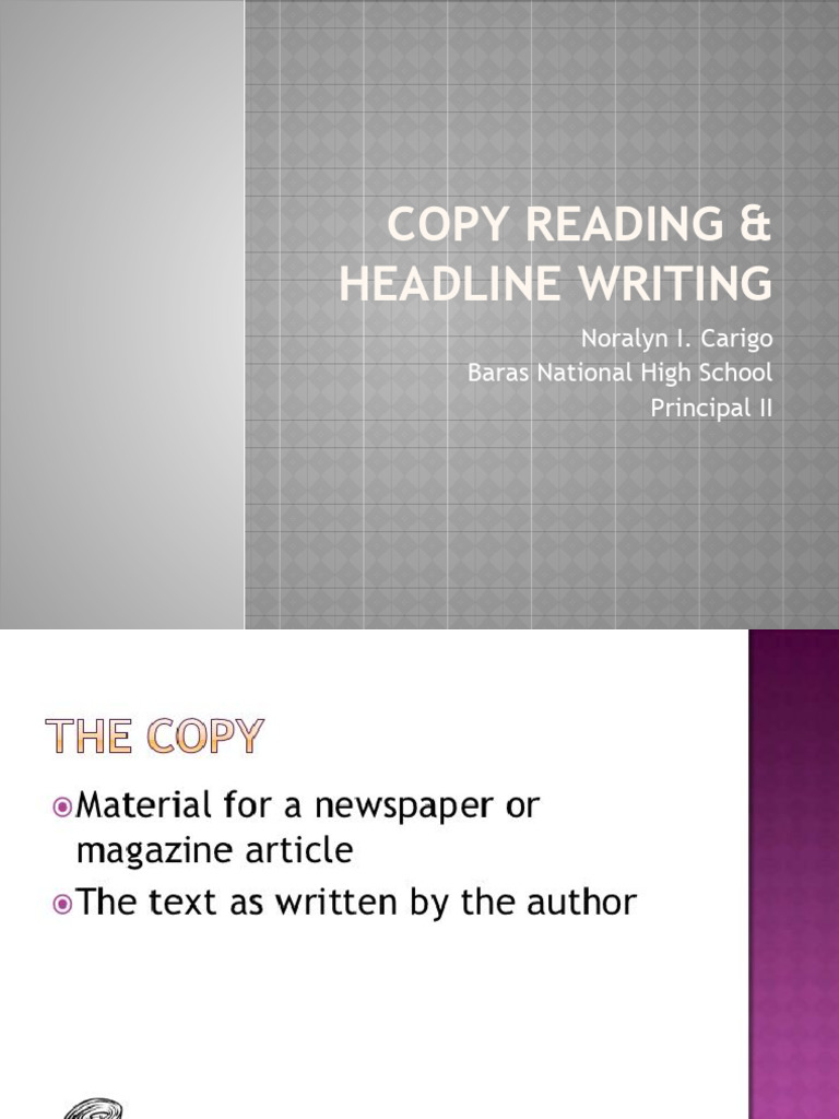 Copyreading-and-Headline-Writing | PDF