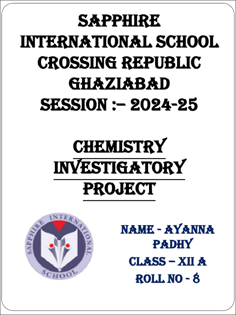 Chemistry Investigatory Project | PDF
