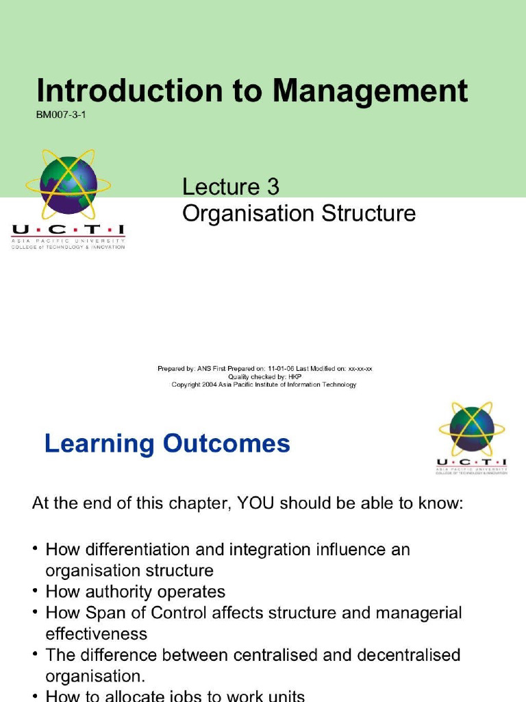 Chap3 Organisation Structure | PDF