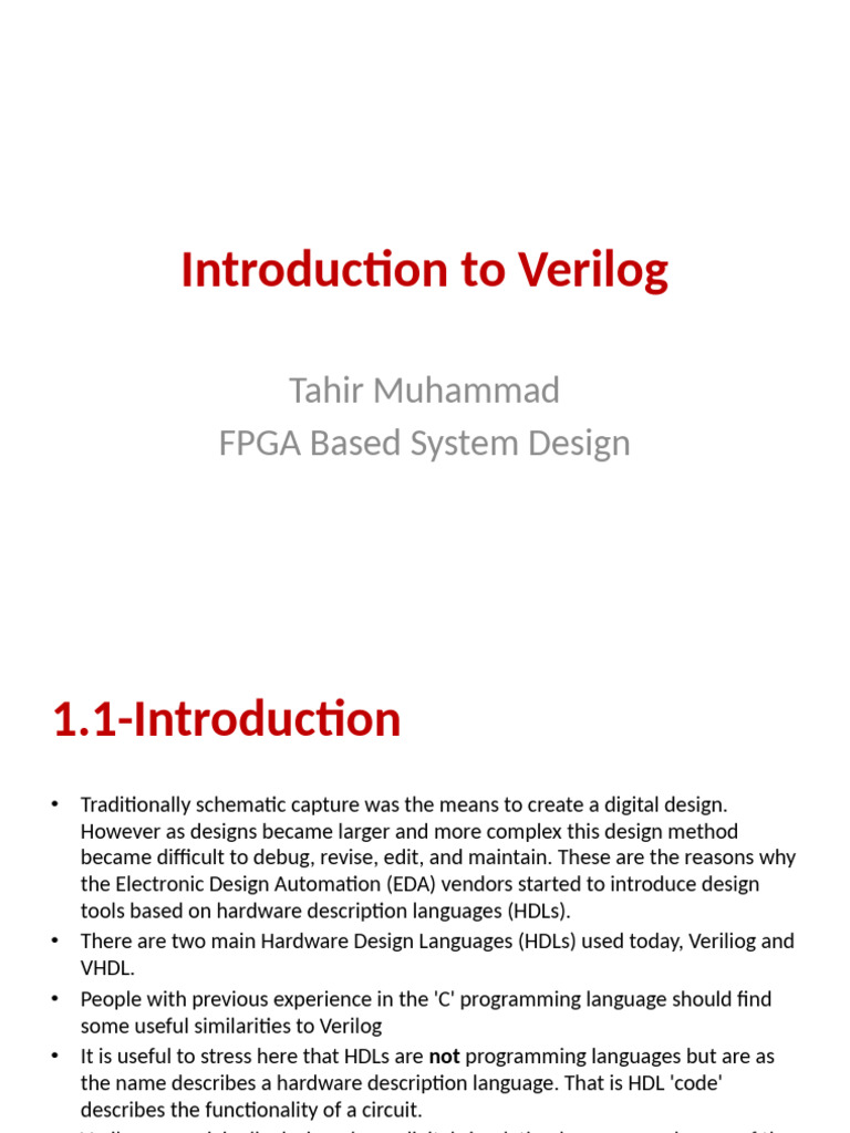 Verilog Tutorial Part 1 | PDF