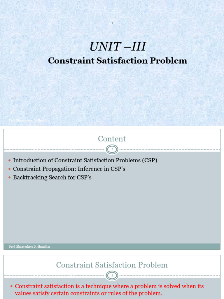 AI Unit3 Part1 CSP | PDF