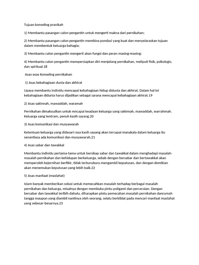 Tujuan Konseling Pranikah | PDF