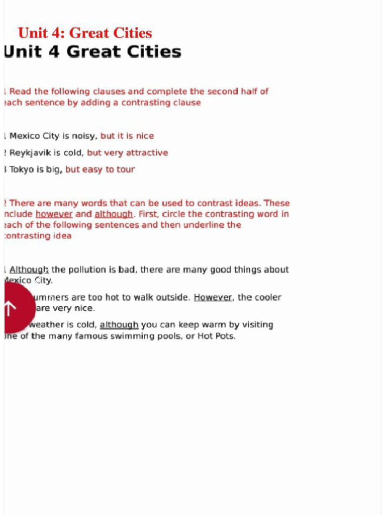 Unit 4 Great Cities (Skills Book) | PDF