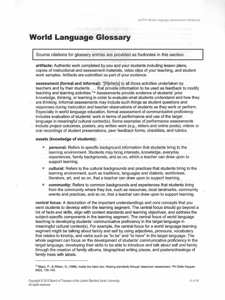 World Language Glossary | PDF