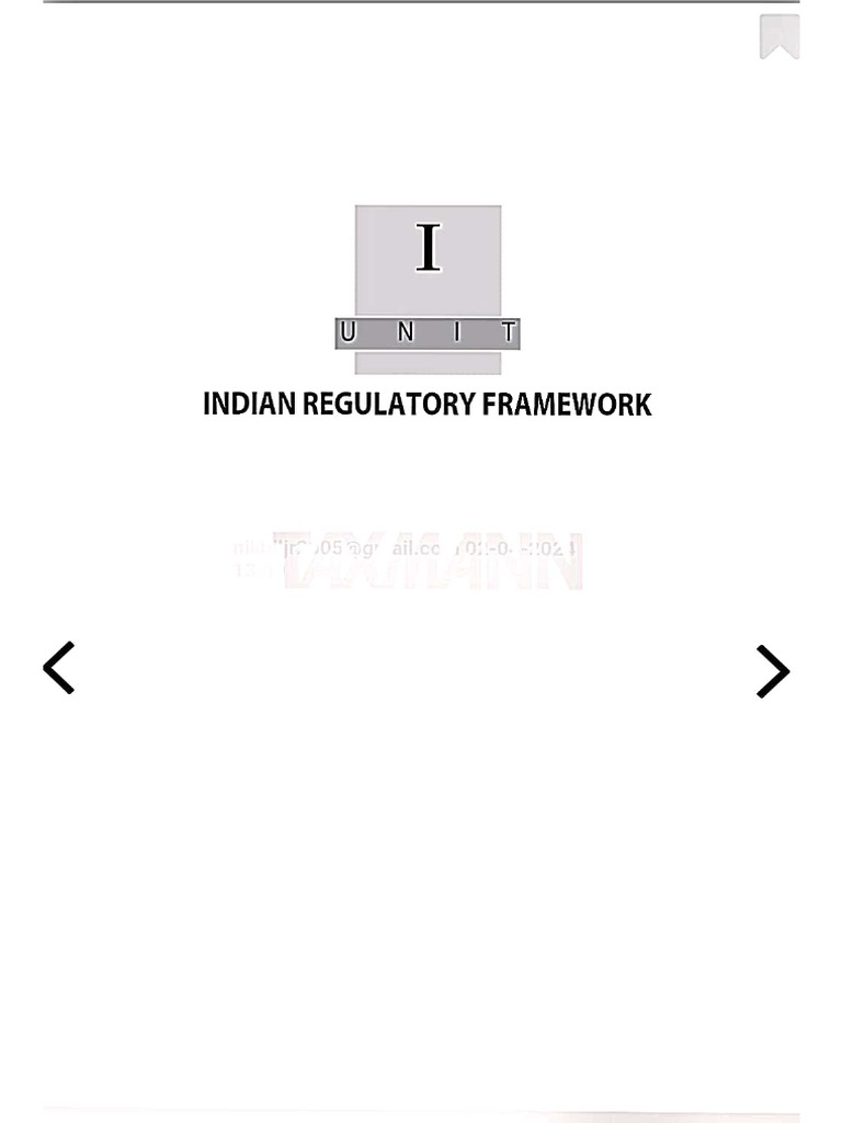 Indian Regulatory Framework CA Foundation | PDF