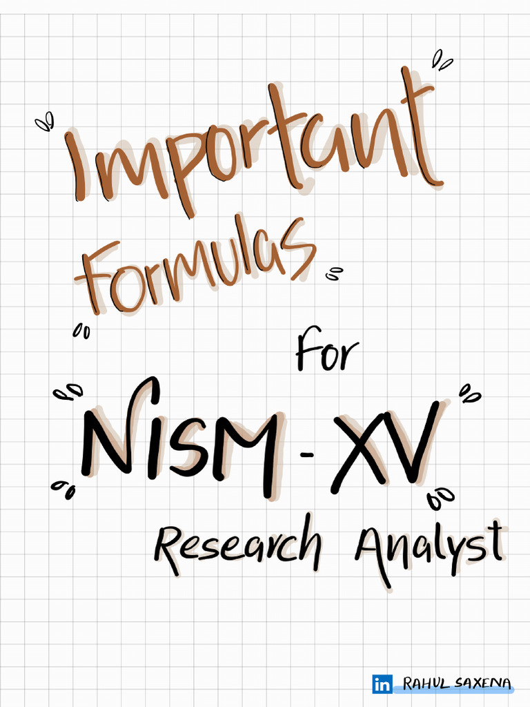 NISM Research Analyst Important Formulas-1 | PDF