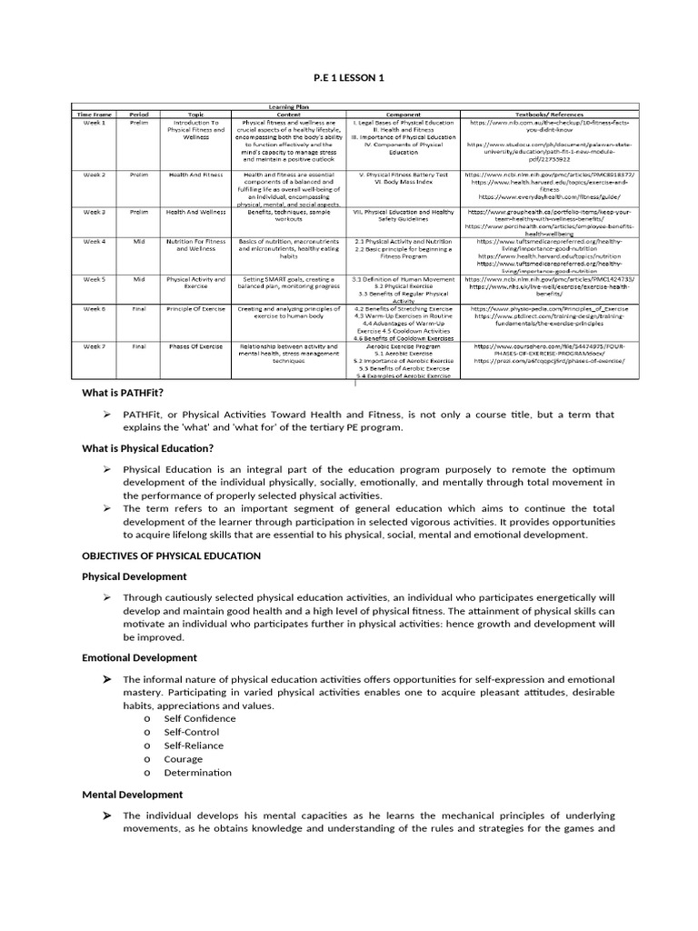 Reading Materials Lesson 1 Pe 1 | PDF