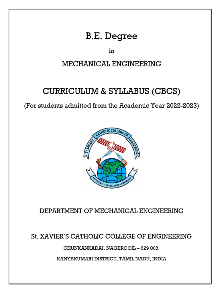 Sxcce Mech Syllabus | PDF