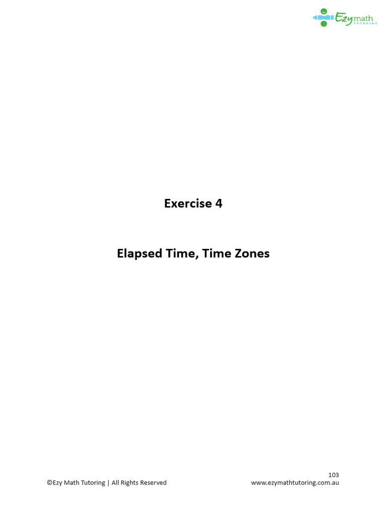 Grade 5 Time Zone Math Worksheet | PDF | Spacetime | Travel