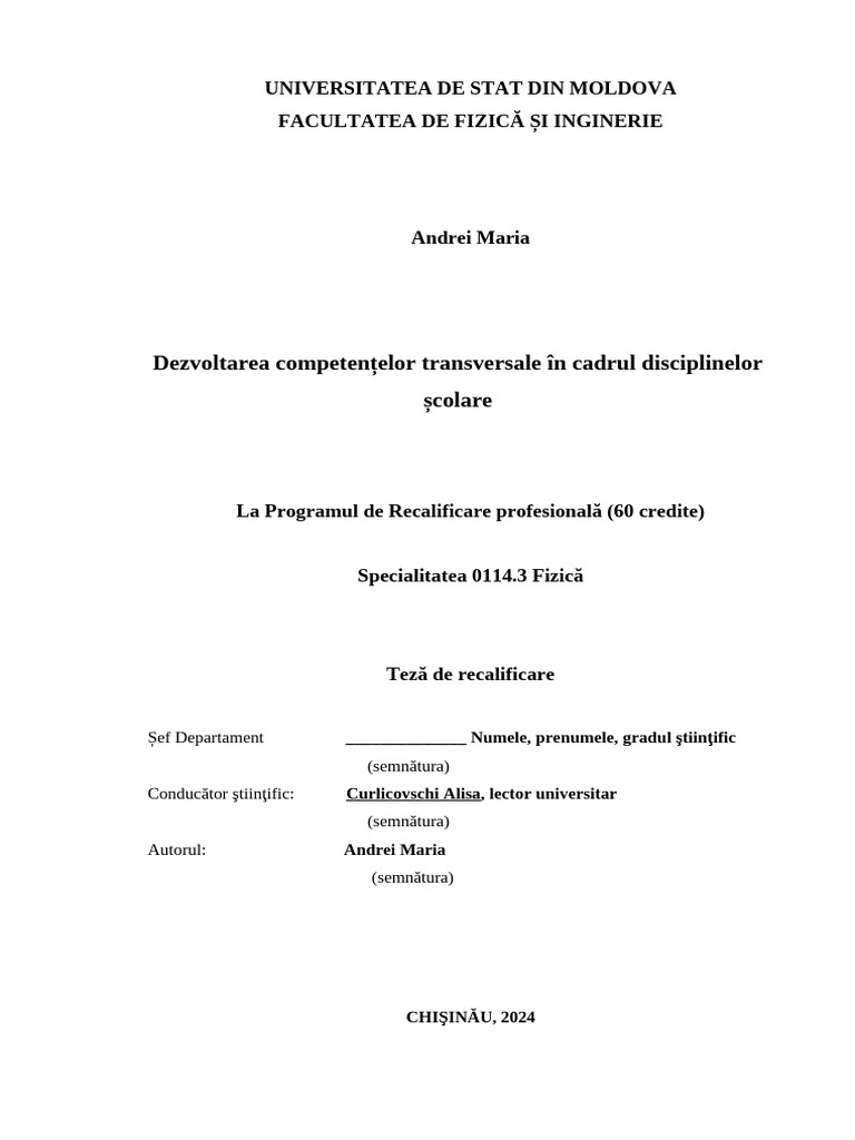 Teza de Recalificare Andrei Maria | PDF