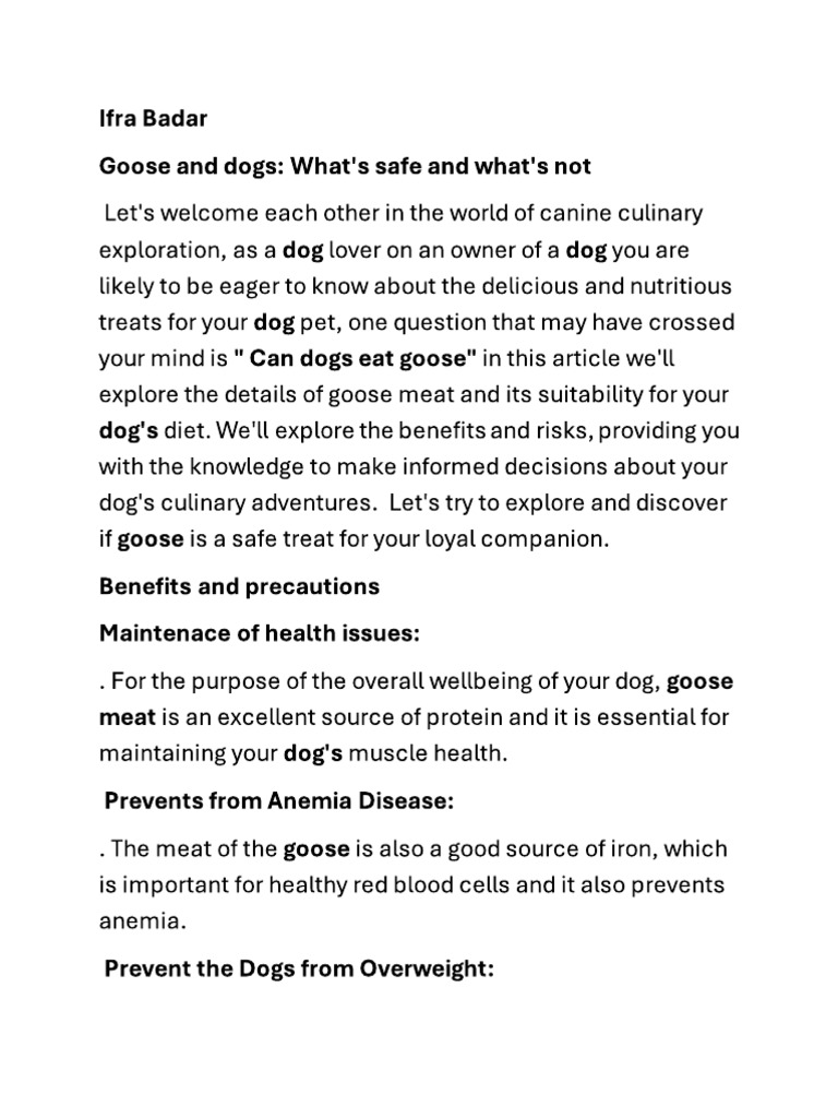 Ifra (Can Dogs Eat Goose) | PDF