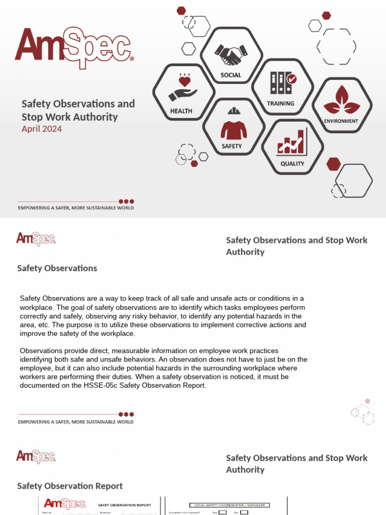 04.2024 - Safety Observations and Stop Work Authority | PDF