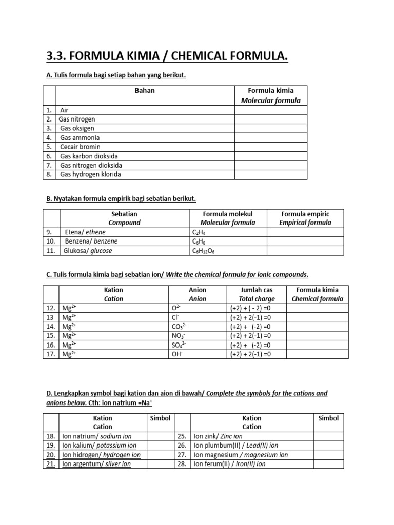 3.3 Formula kimia(1) | PDF