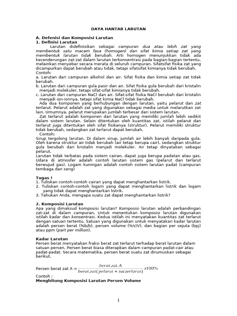 Daya Hantar Larutan | PDF