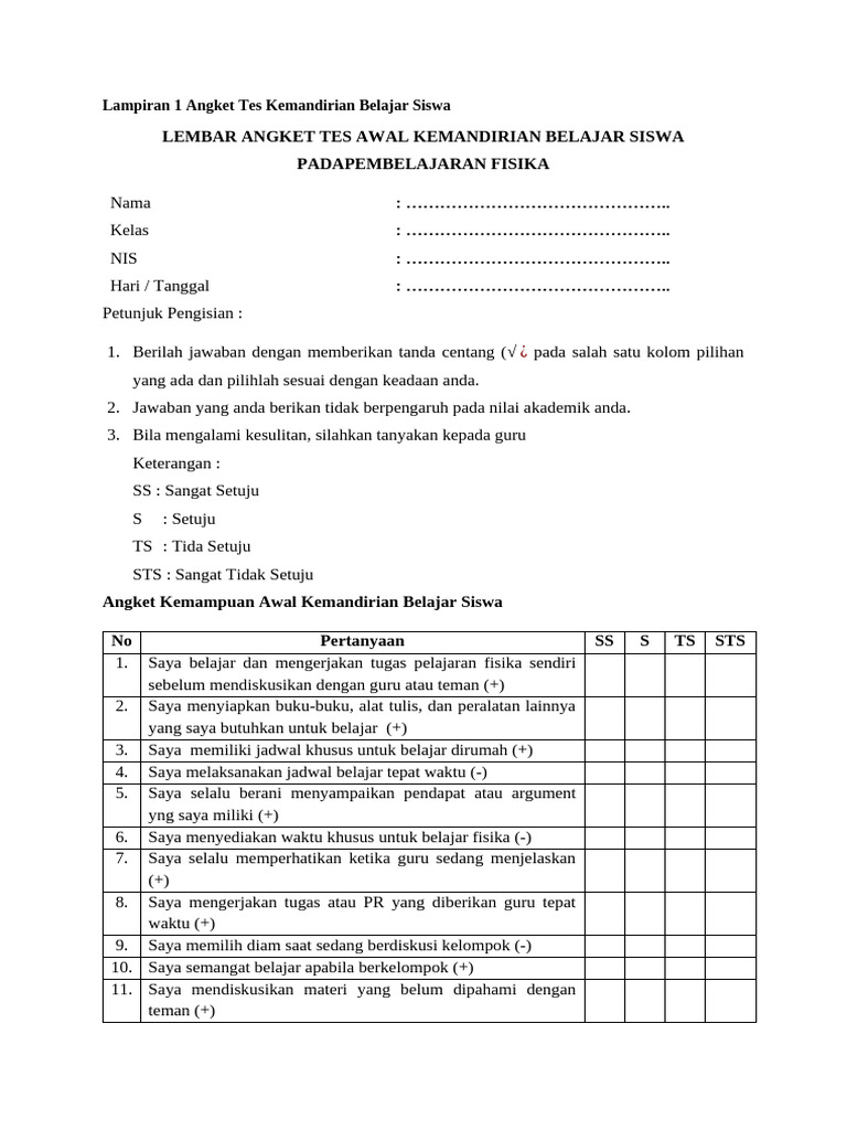 Validasi Angket | PDF