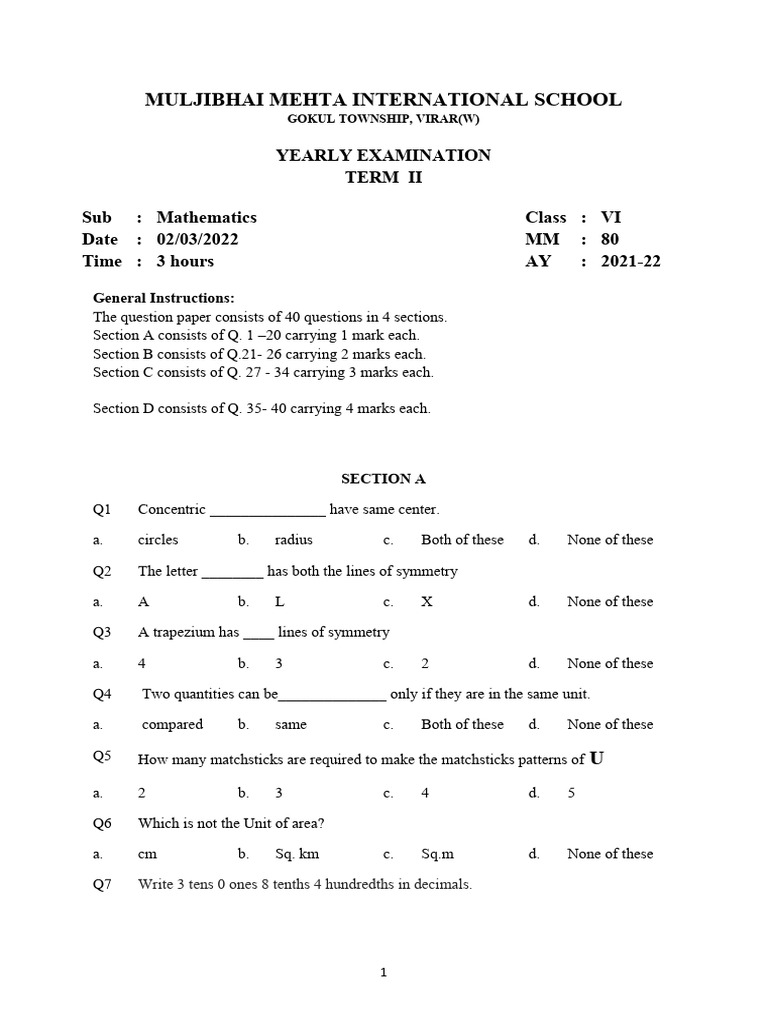 Grade 6_Maths | PDF