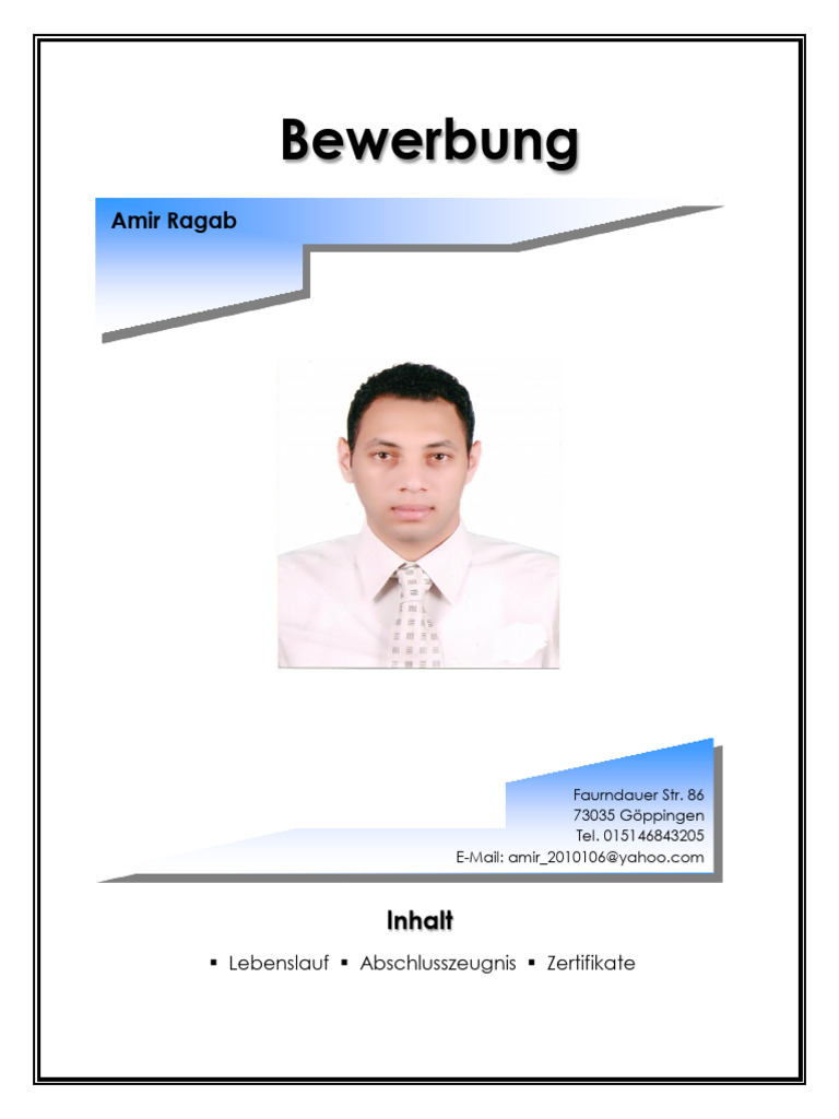 Bewerbung: Amir Ragab | PDF