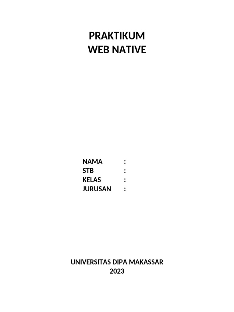 PRAKTIKUM Web Native | PDF