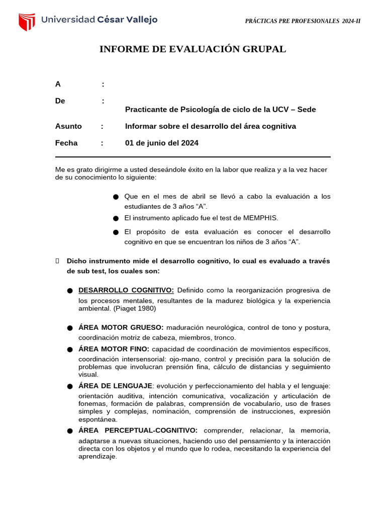 Informe de Evaluación Grupal | PDF