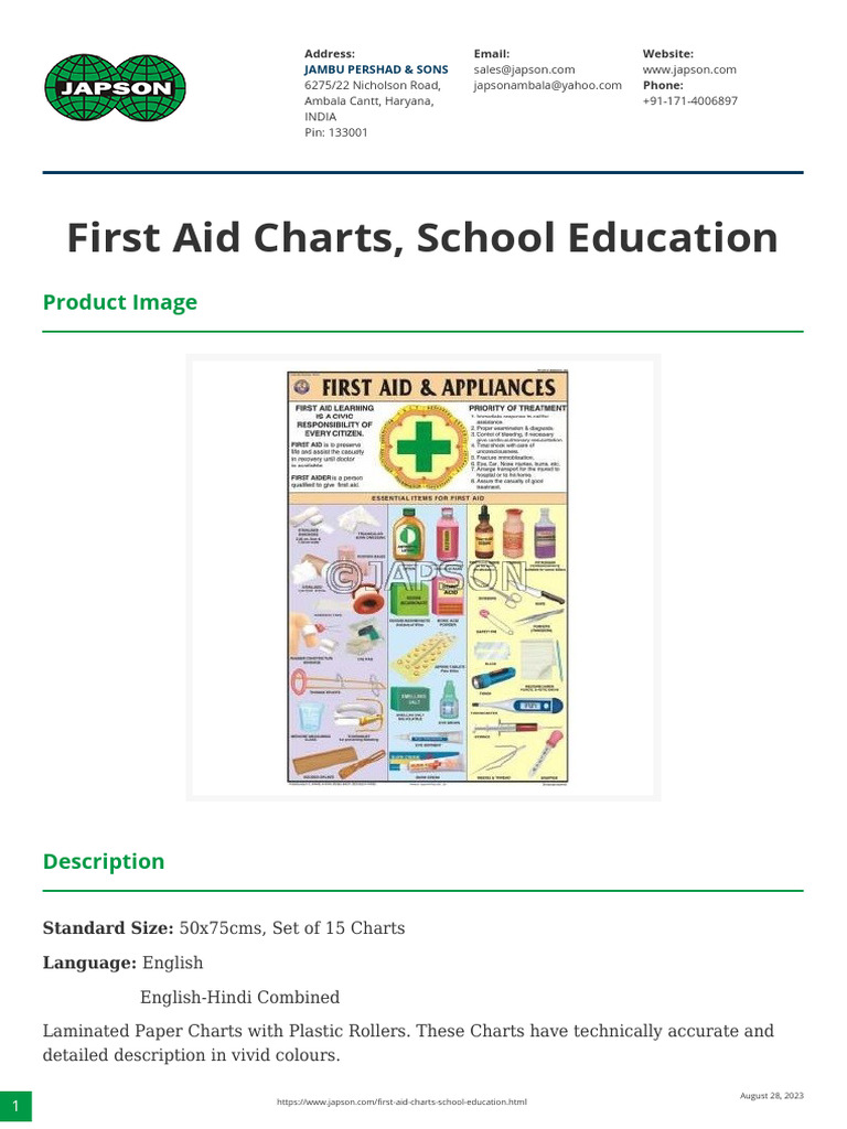 First Aid Charts, School Education | PDF | First Aid